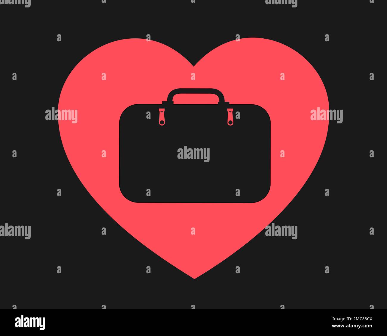 Emotional baggage - love heart with lugagage as trouble, difficulty ...