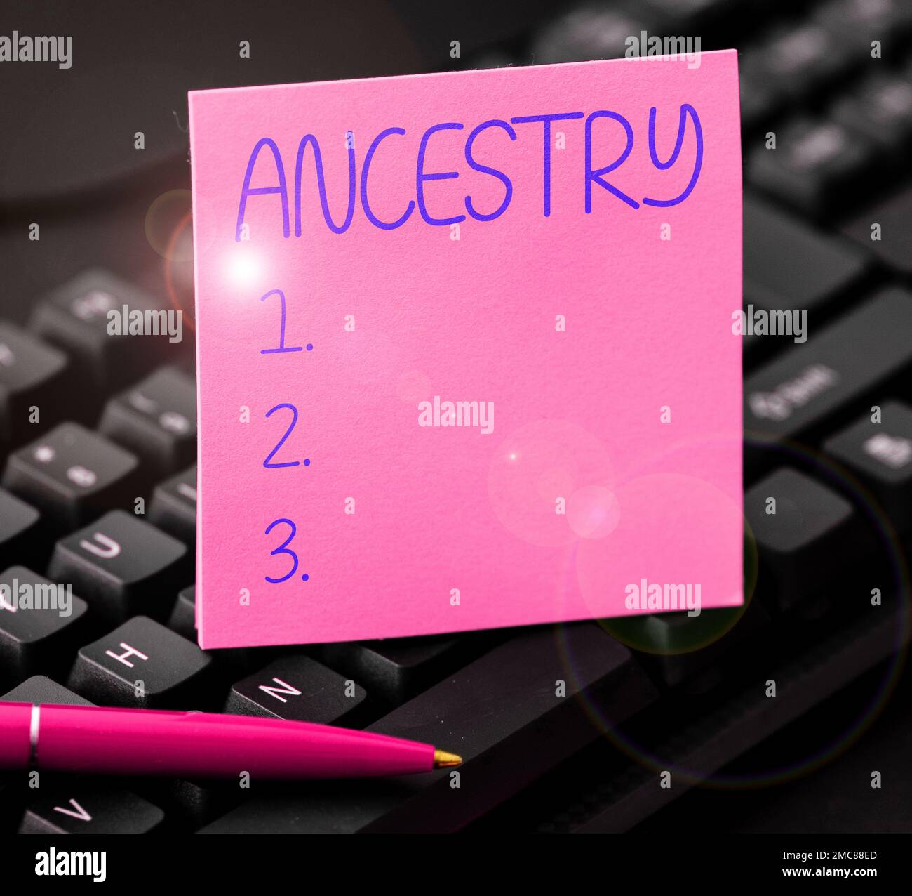 Hand writing sign Ancestry. Concept meaning the history or ...