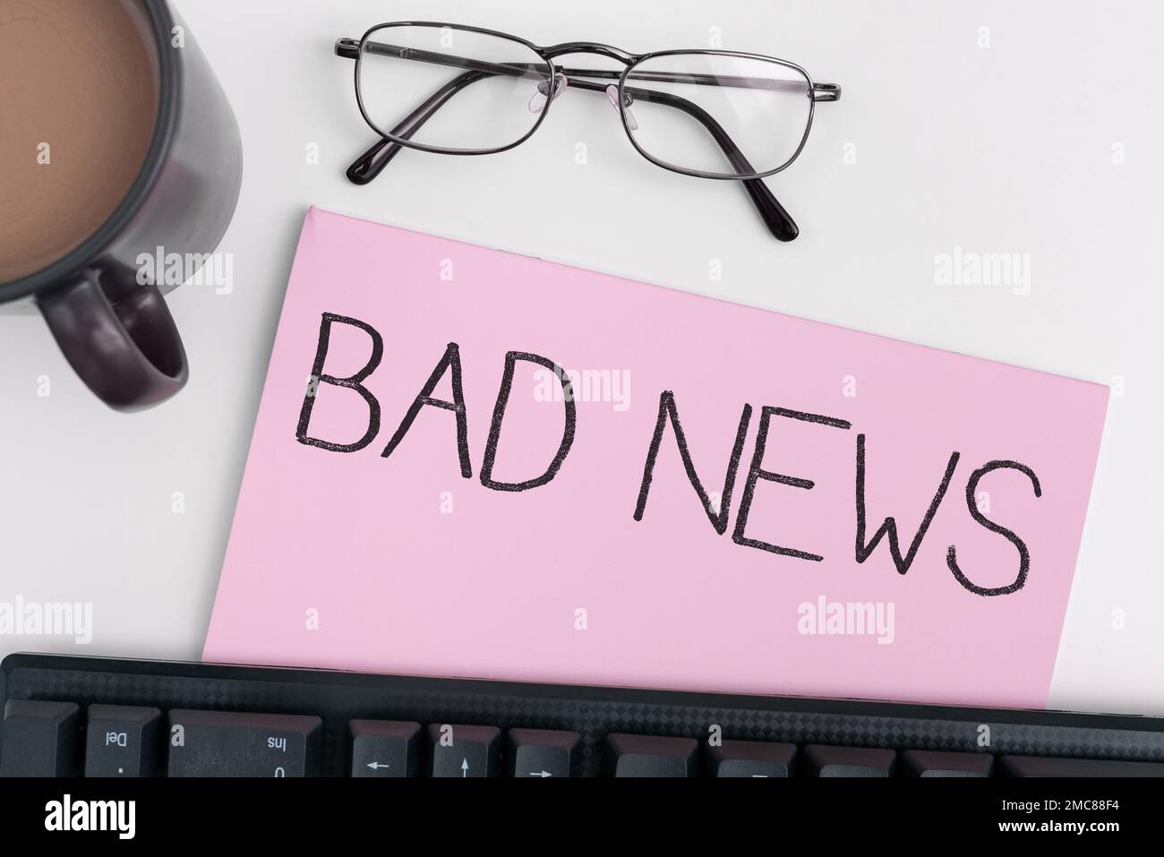 Inspiration showing sign Bad News. Concept meaning unwelcome thing or ...