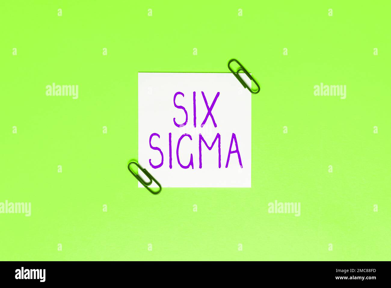 Text caption presenting Six Sigma. Business overview management ...