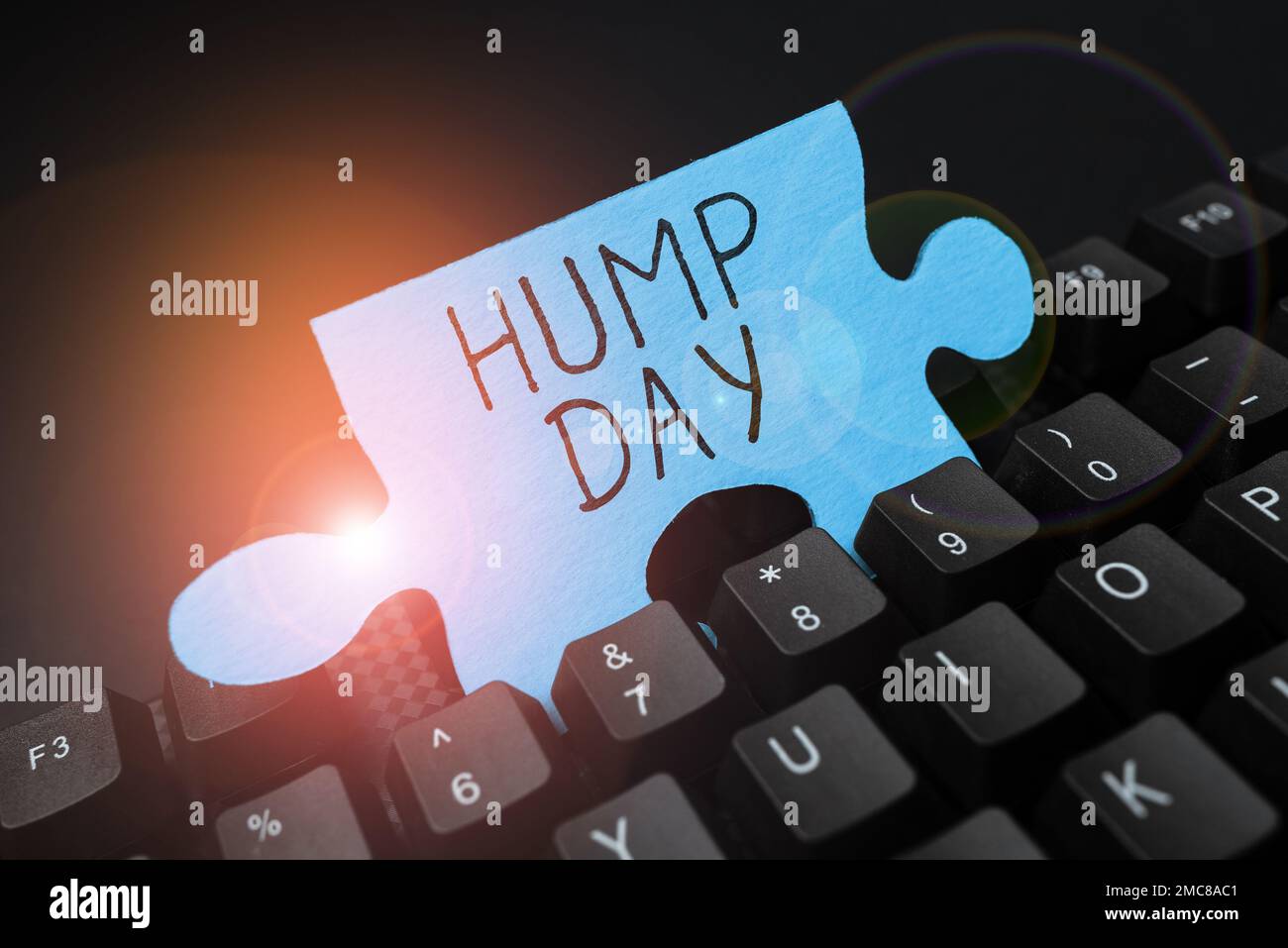 Conceptual display Hump Day. Word Written on climbing a proverbial hill ...