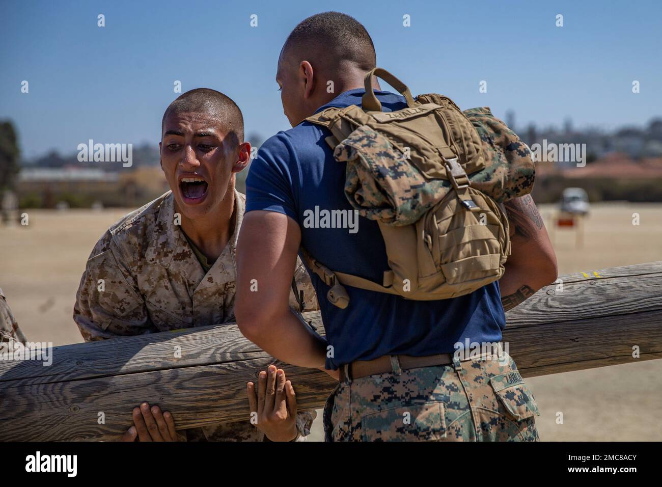 U.S. Marine Corps Recruit Christian Ochoa with Mike Company, 3rd ...