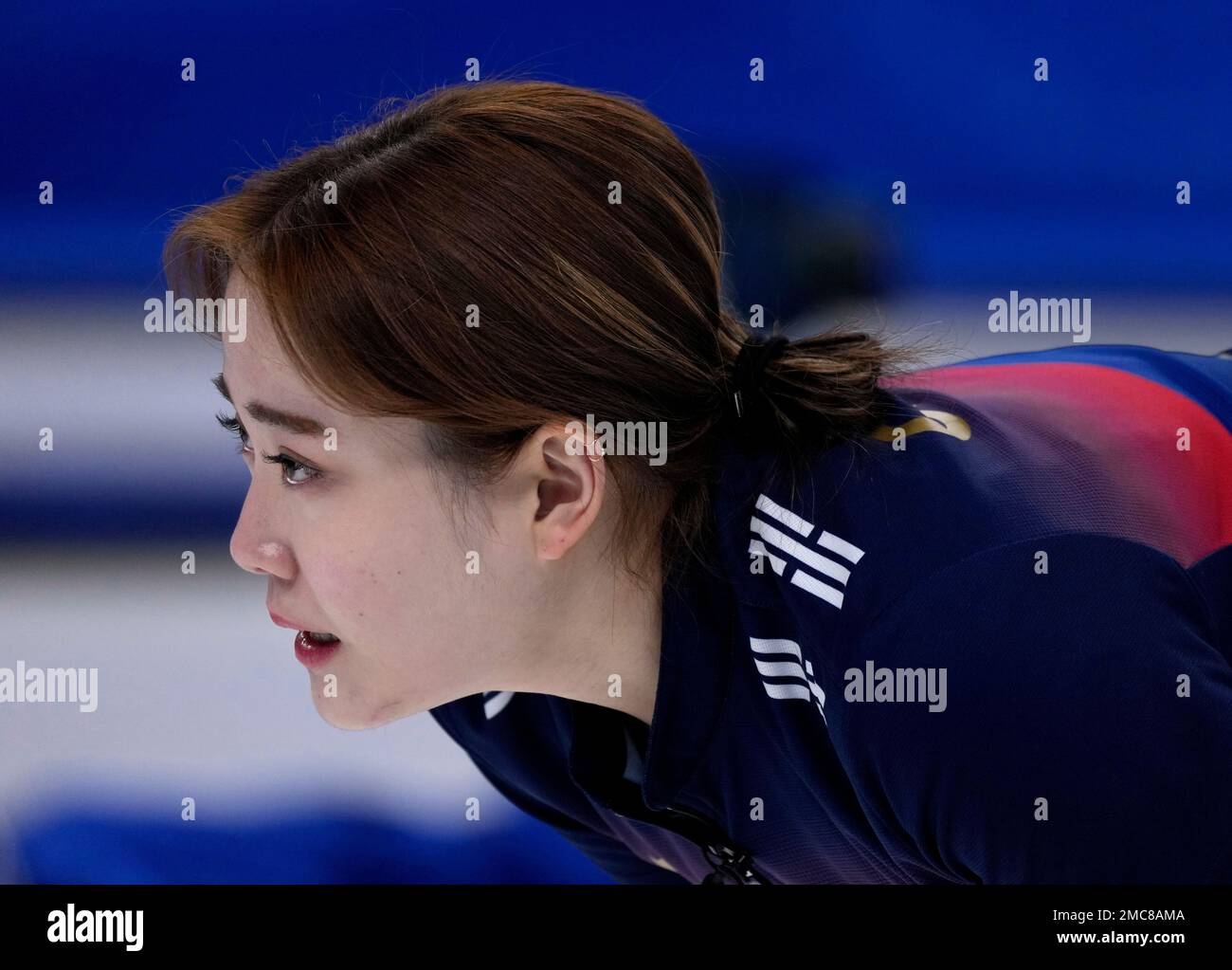 South Korea's Kim Cho-hi, directs her teammates, during the women's ...