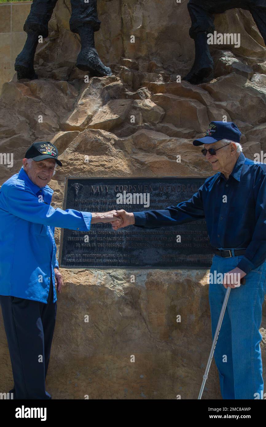 Jack Gutman, left, and Jerry Ackerman, former U.S. Navy corpsmen who ...