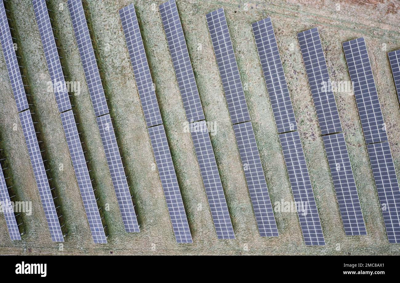Solar heat panels providing alternative energy to local village Stock ...