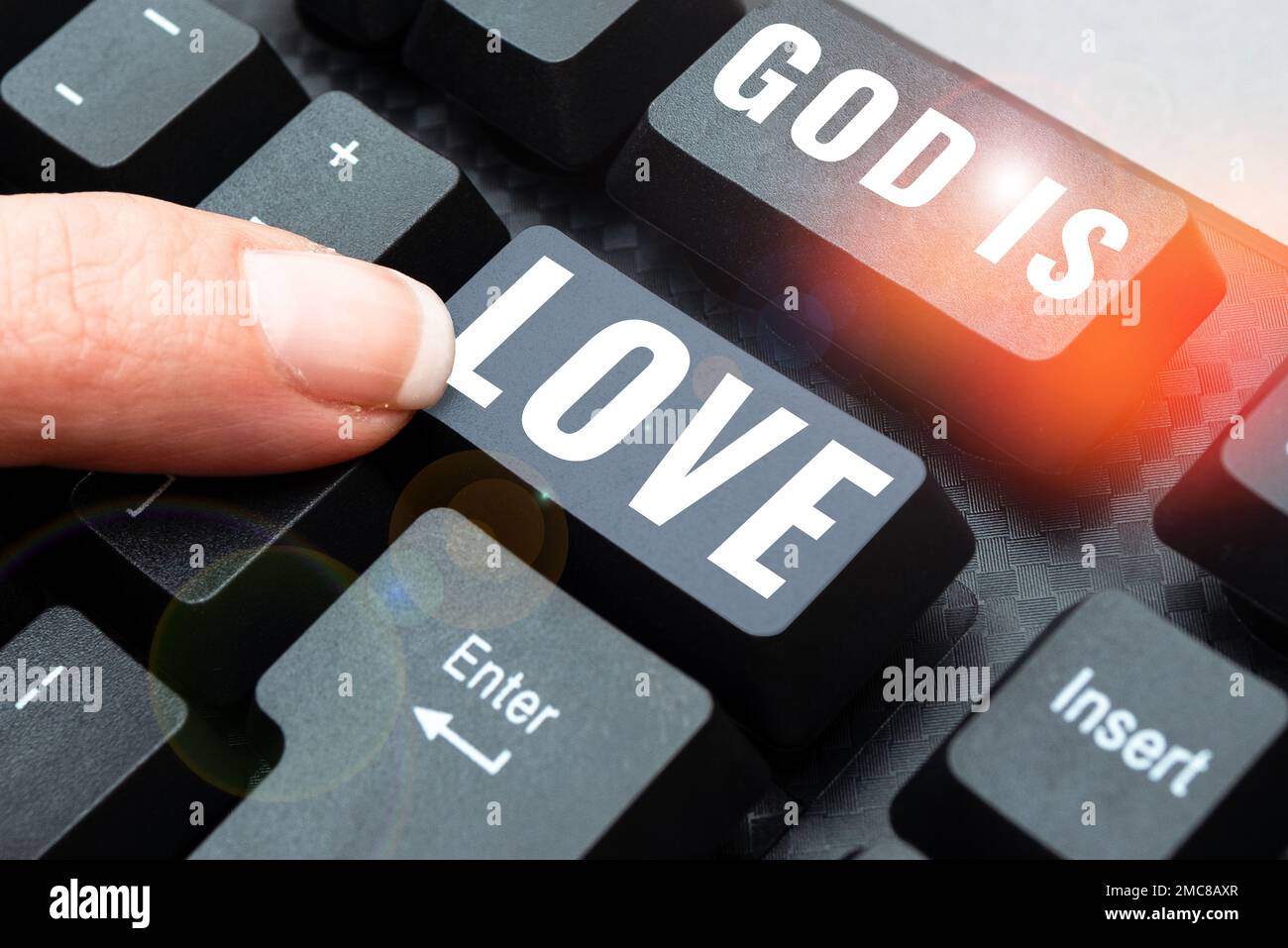 Hand writing sign God Is Love. Internet Concept Believing in Jesus ...