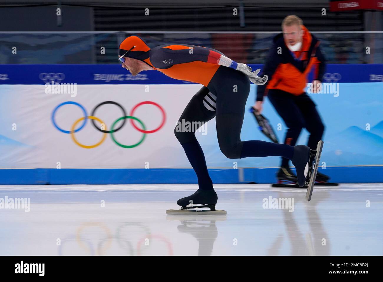 Patrick Roest of the Netherlands competes in the men's speedskating ...