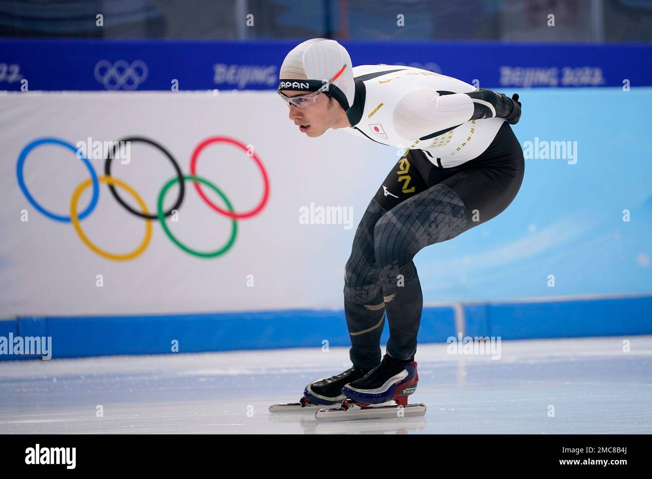 Ryosuke Tsuchiya of Japan competes in the men's speedskating 10,000 ...