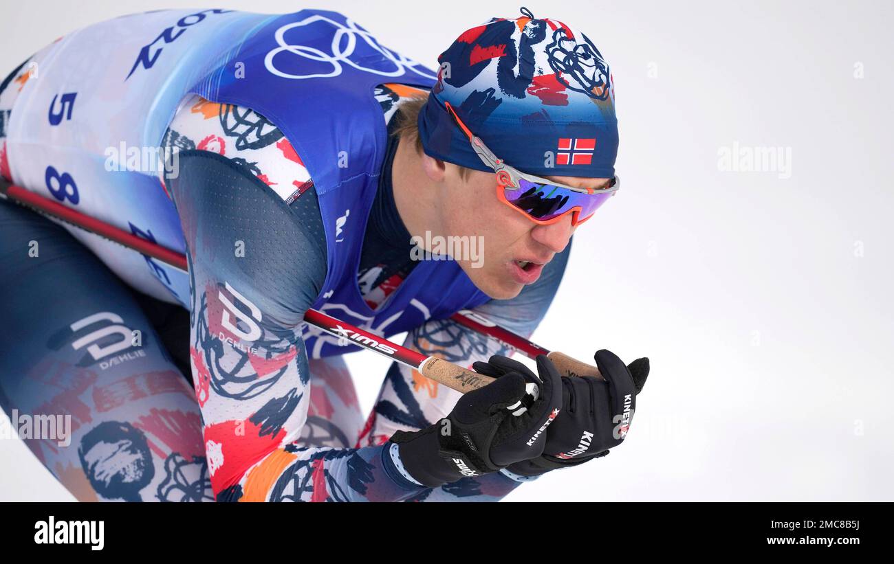 Erik Valnes, of Norway, competes during the men's 15km classic cross ...