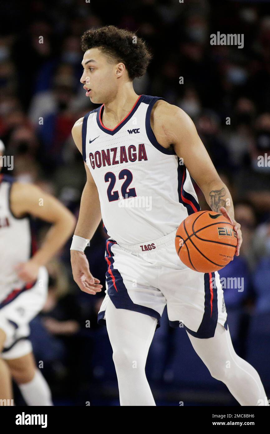 Gonzaga forward Anton Watson controls the ball during the second half ...