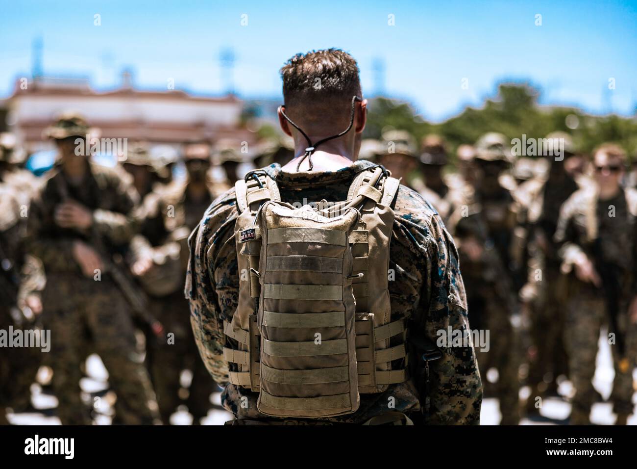 U.S. Marine Corps Gunnery Sgt. Travis McRae, a company gunnery sergeant ...