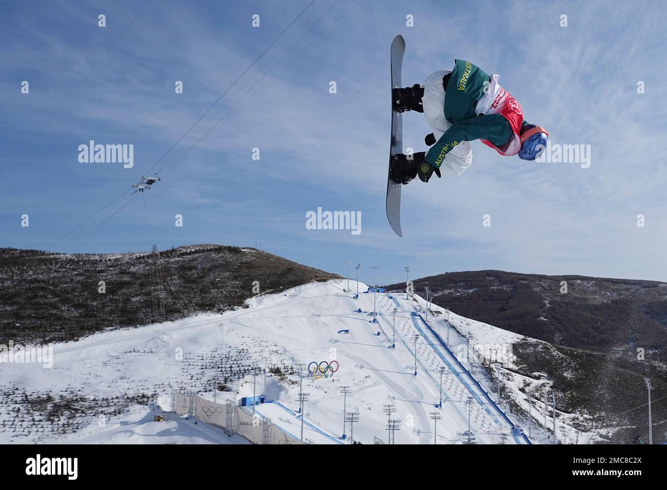 Australia's Valentino Guseli competes during the men's halfpipe finals ...