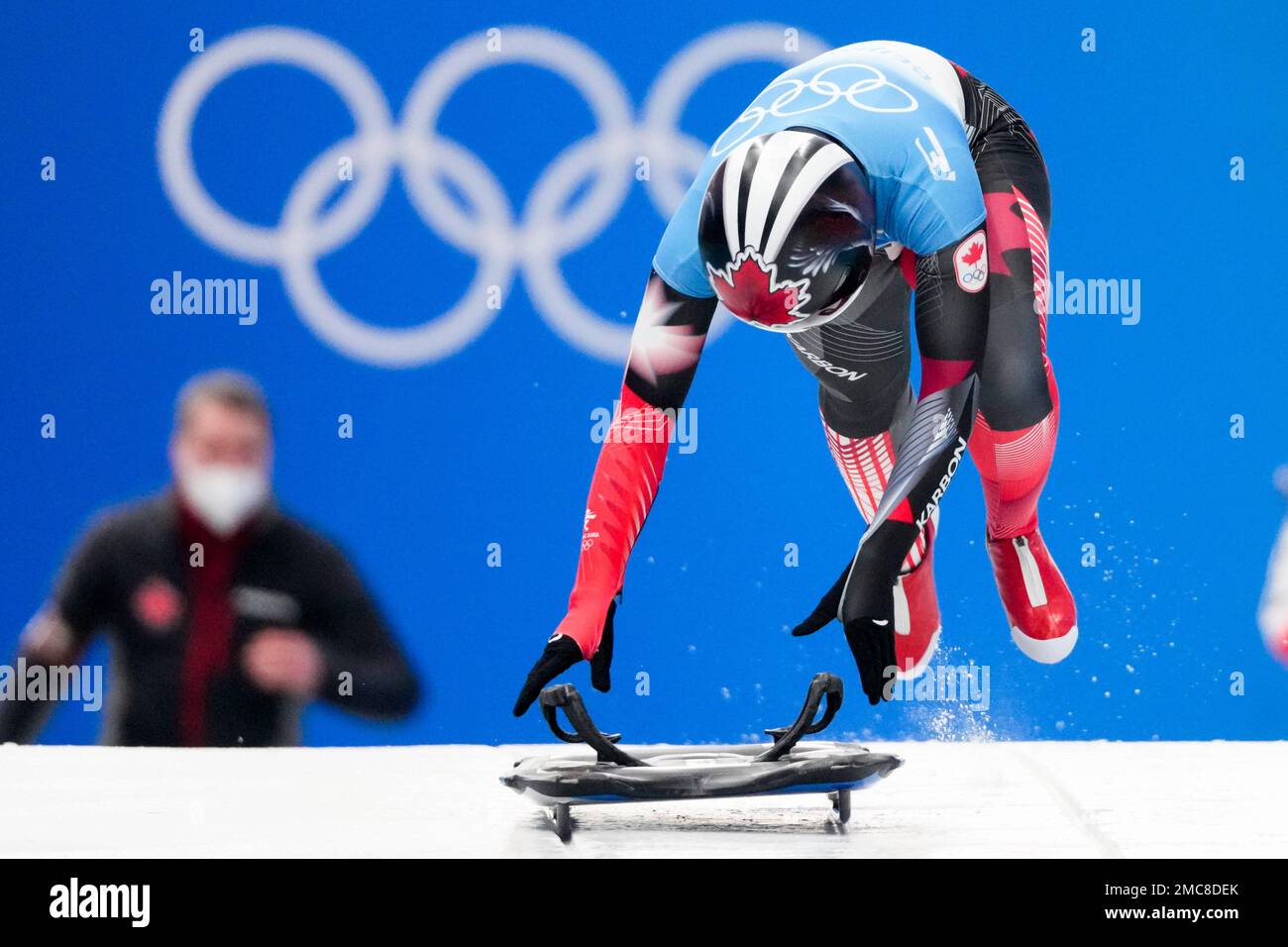 Jane Channell, of Canada, slides during the women's skeleton run 2 at ...
