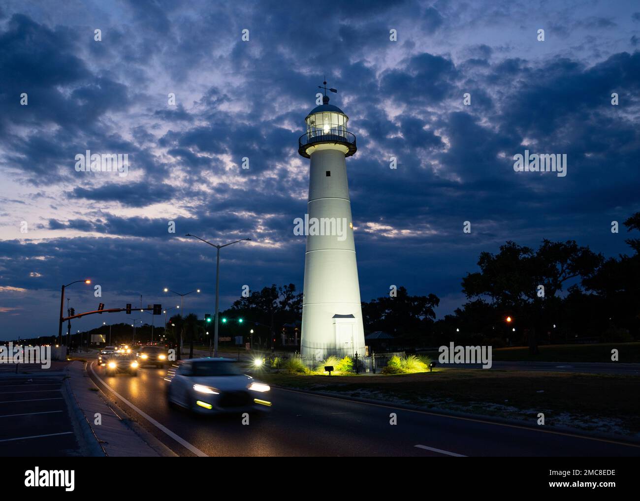The Biloxi Lighthouse is displayed on Beach Boulevard in Biloxi ...