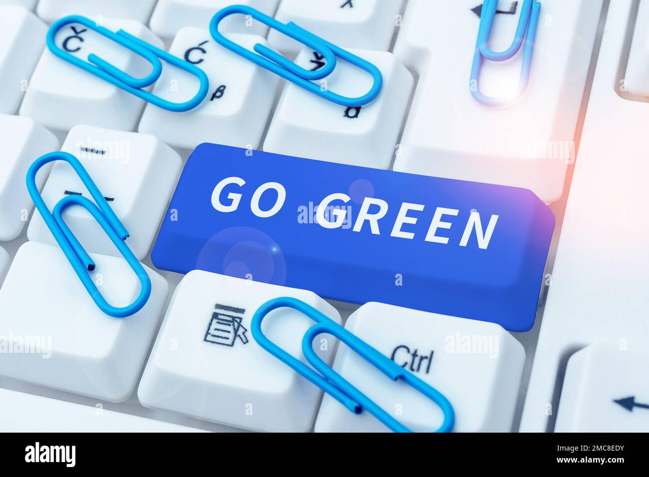 Text caption presenting Go Green. Word for making more environmentally ...