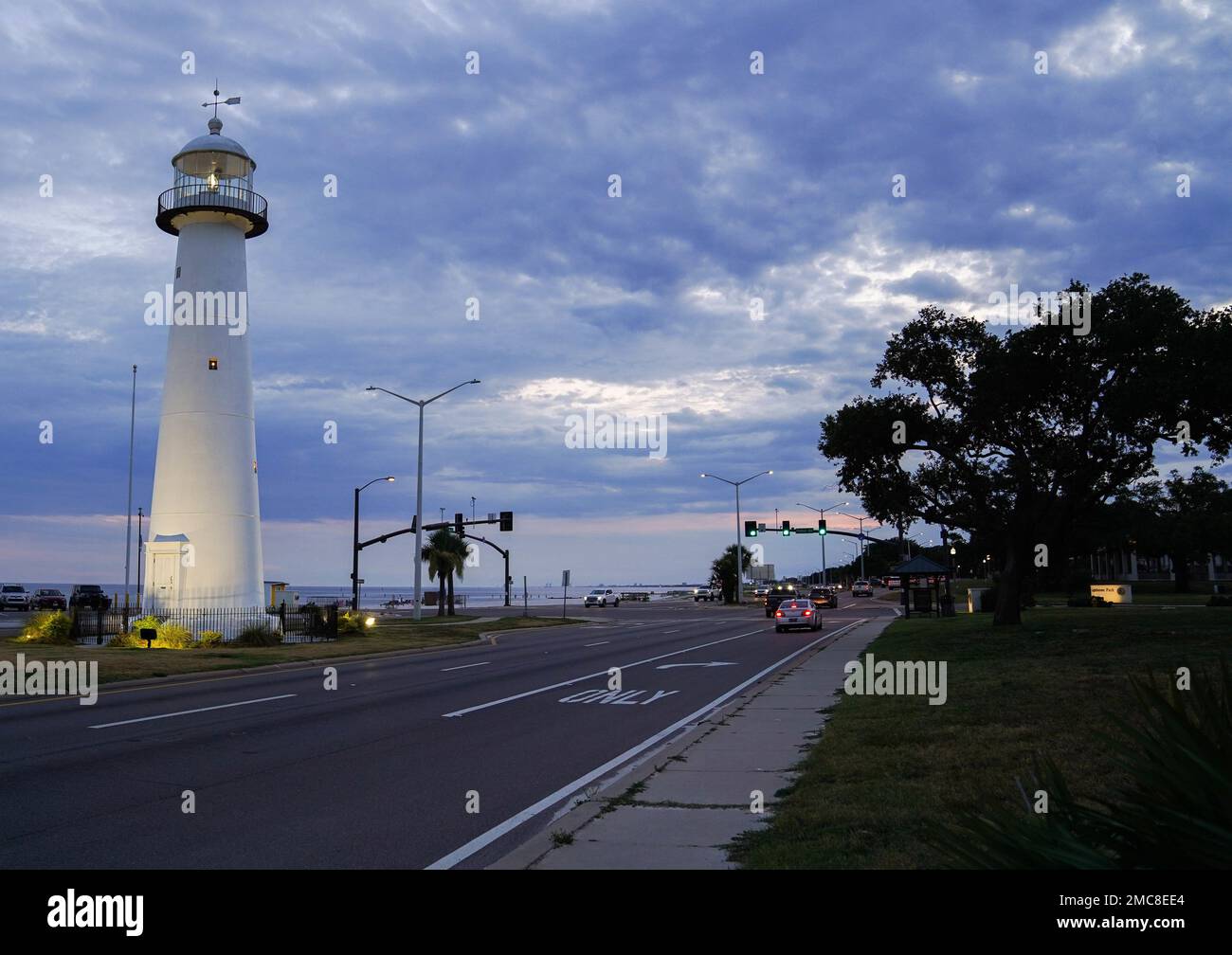 The Biloxi Lighthouse is displayed on Beach Boulevard in Biloxi ...