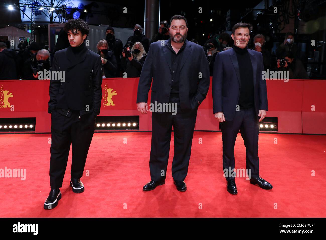 Khalil Gharbia, from left, Denis Menochet, Francois Ozon pose for ...