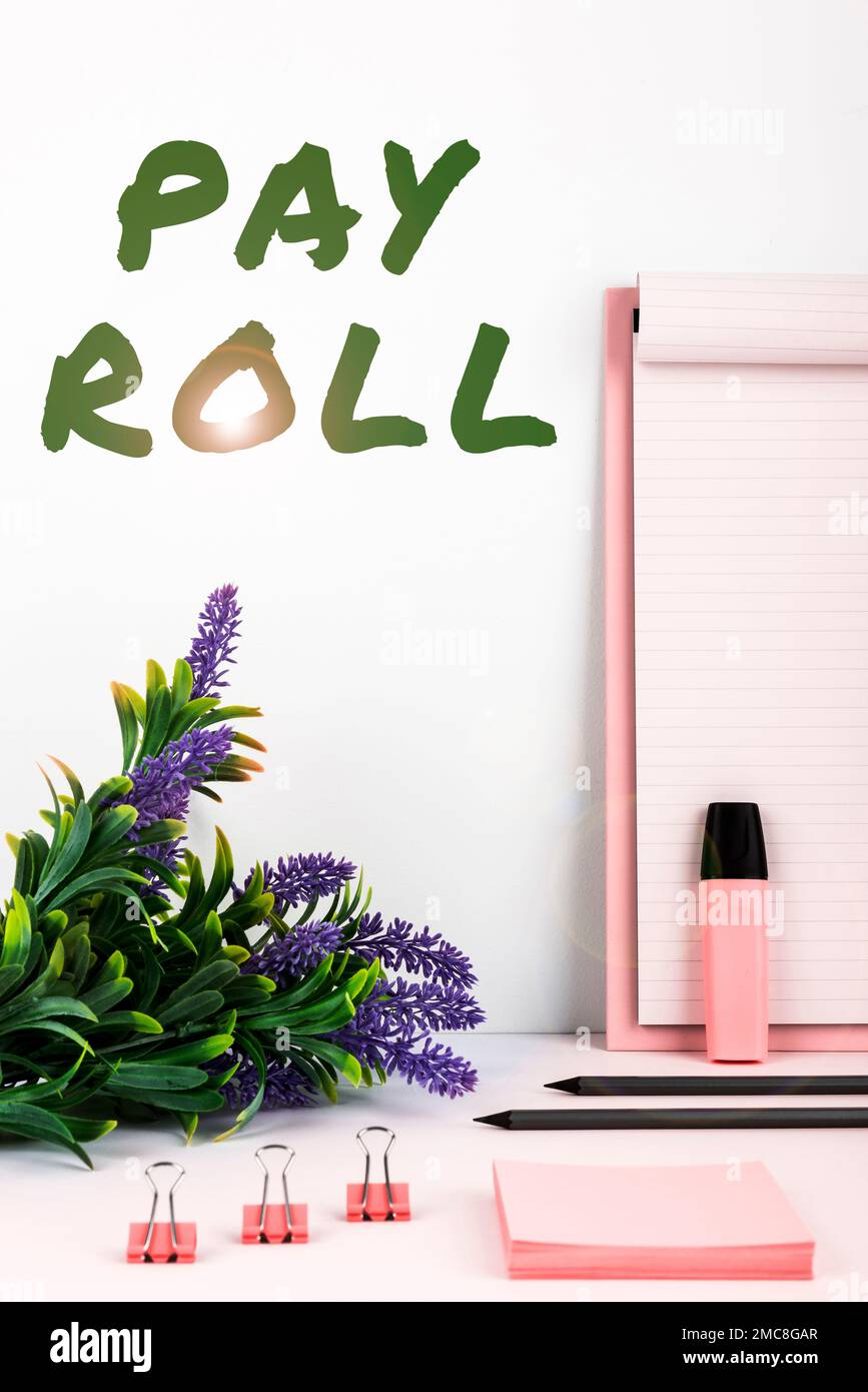 Conceptual display Pay Roll. Word Written on Amount of wages and ...