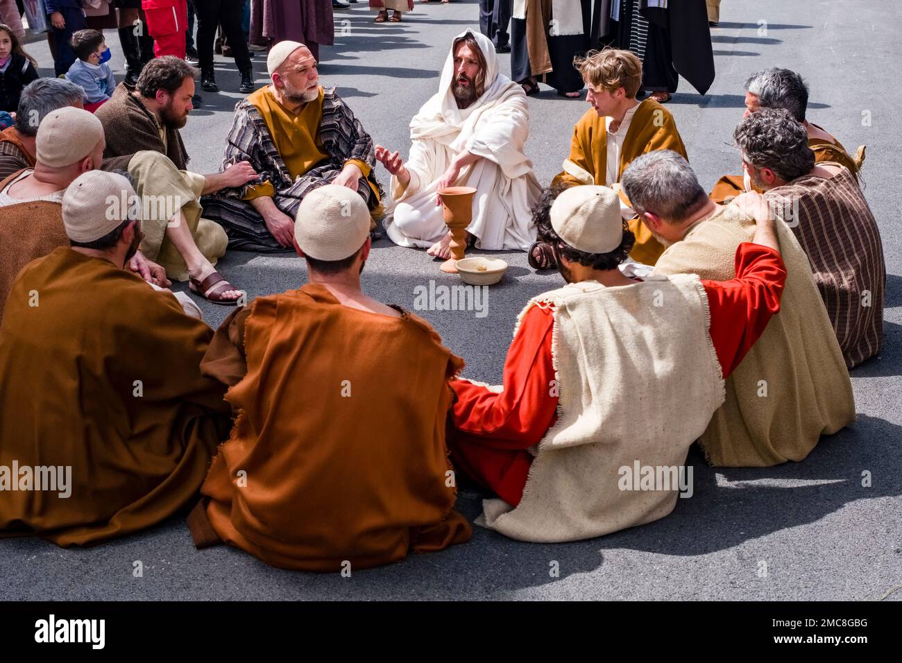 Actors act in the streets of Marsala on the occasion of the Easter ...