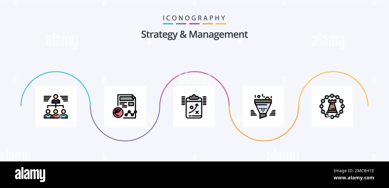 Strategy And Management Line Filled Flat 5 Icon Pack Including sort ... Strategy And Management Line Filled Flat 5 Icon Pack Including sort ...