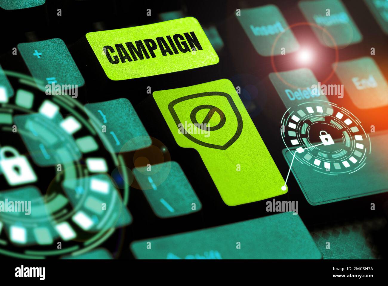 Hand writing sign Campaign. Business approach organized course of ...