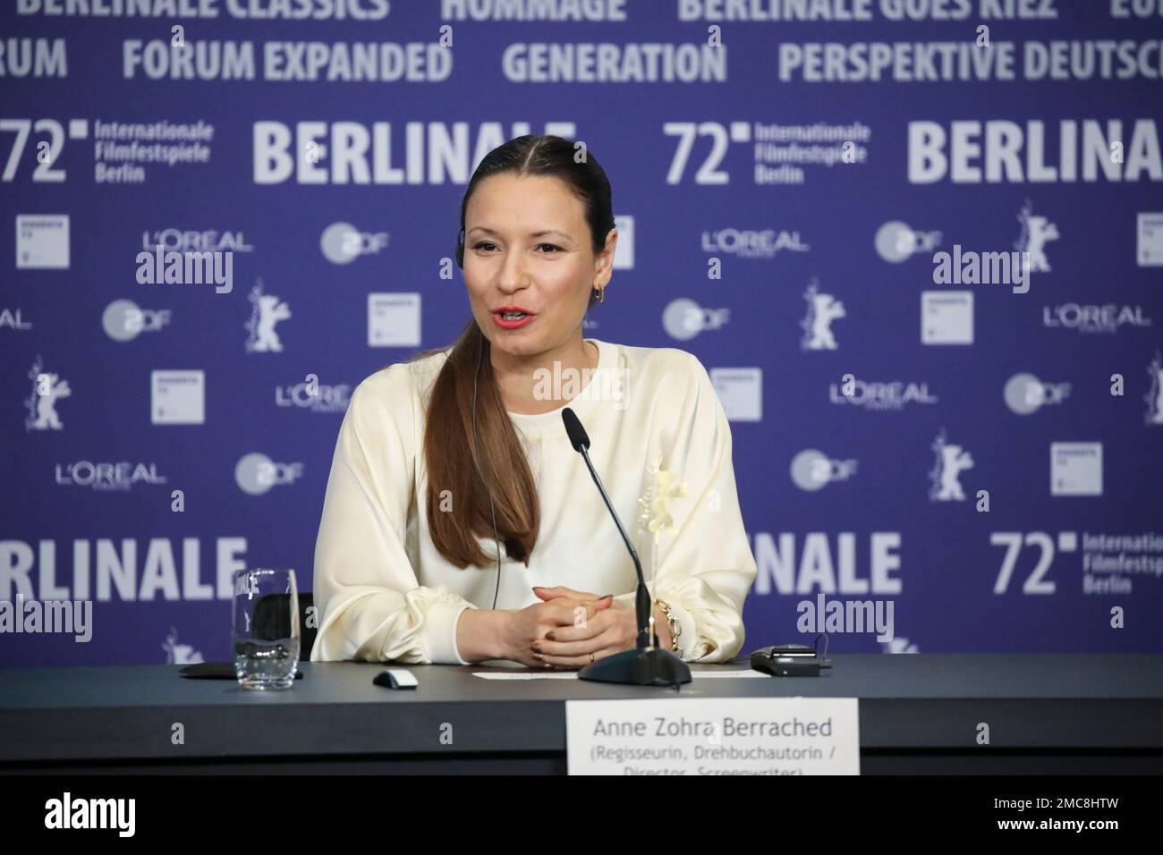Jury member Anne Zohra Berrached at the Press Conference for the jury ...