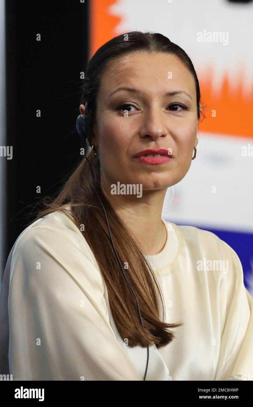 Jury member Anne Zohra Berrached at the Press Conference for the jury ...