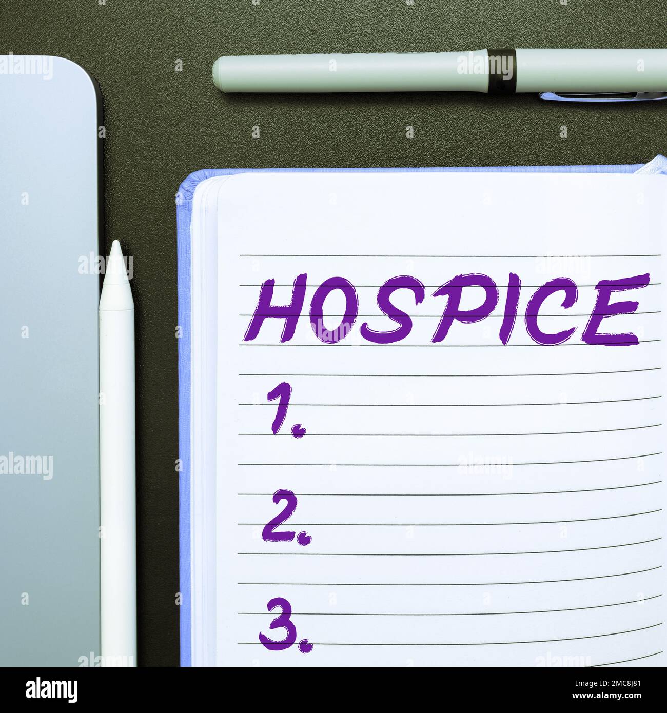 Sign displaying Hospice. Conceptual photo focuses on the palliation of ...
