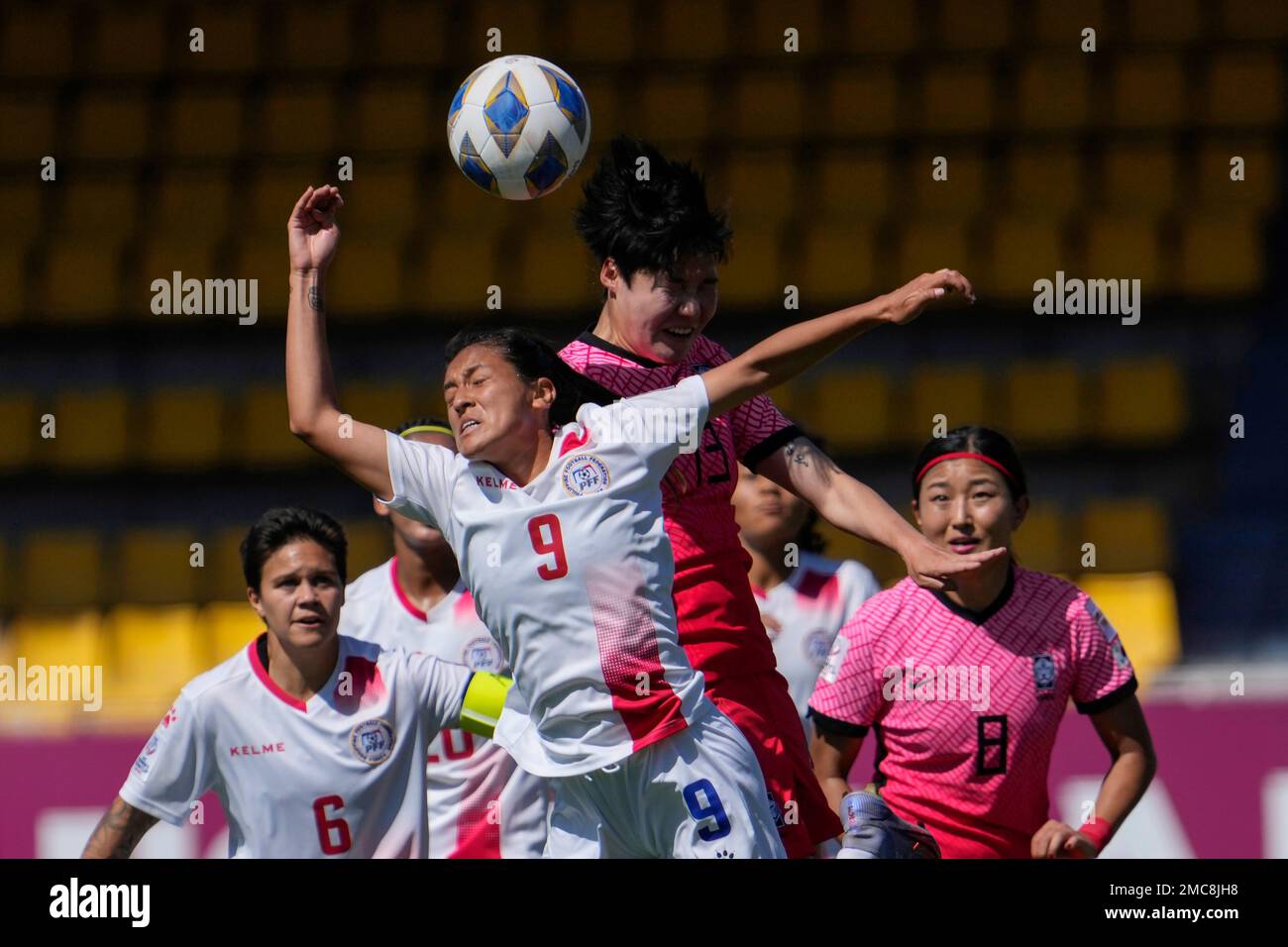 FILE - Philippines' Jessica Miclat, 9, and South Korea's Lee Geum-min ...