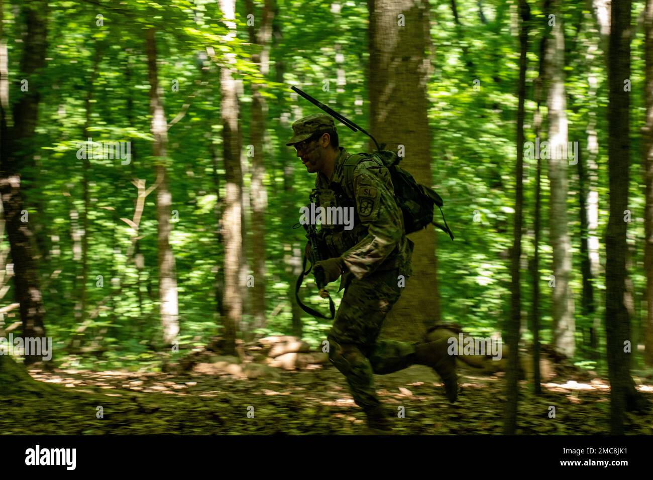 A U.S. Army Cadet with 2nd Regiment, Advanced Camp, runs to give ...