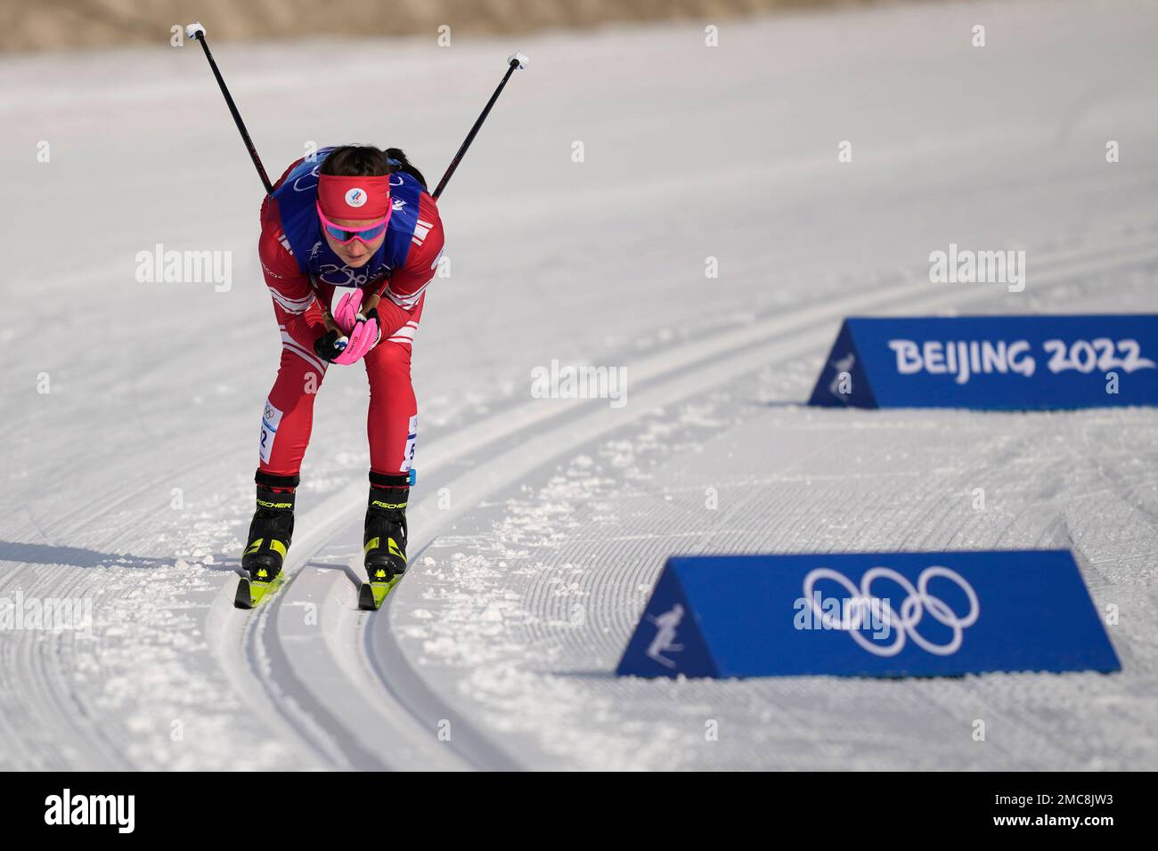 Russian athlete Yulia Stupak competes during the women's 10km classic ...
