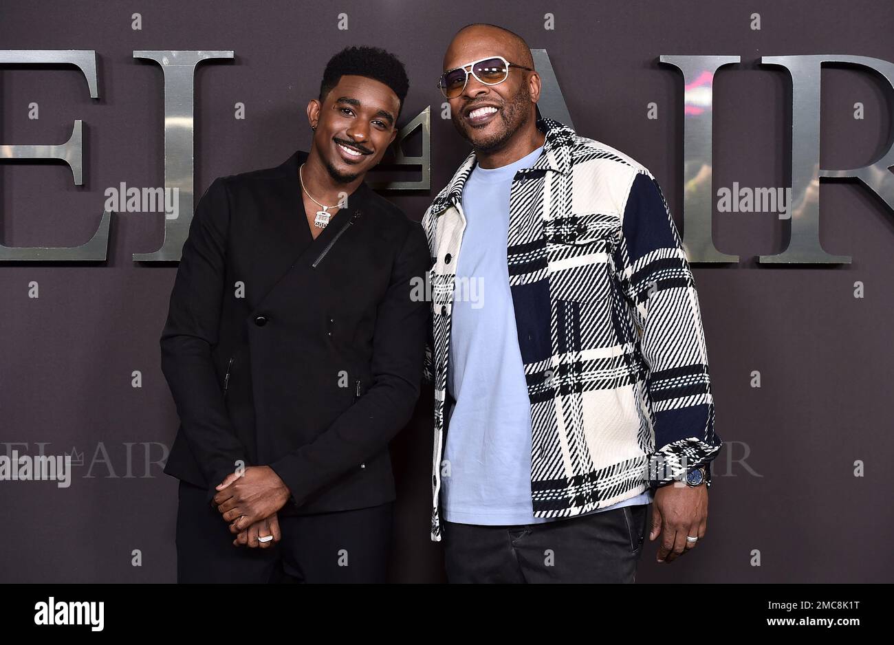 Jordan L. Jones, left, and DJ Jazzy Jeff arrive at the premiere of "Bel ...
