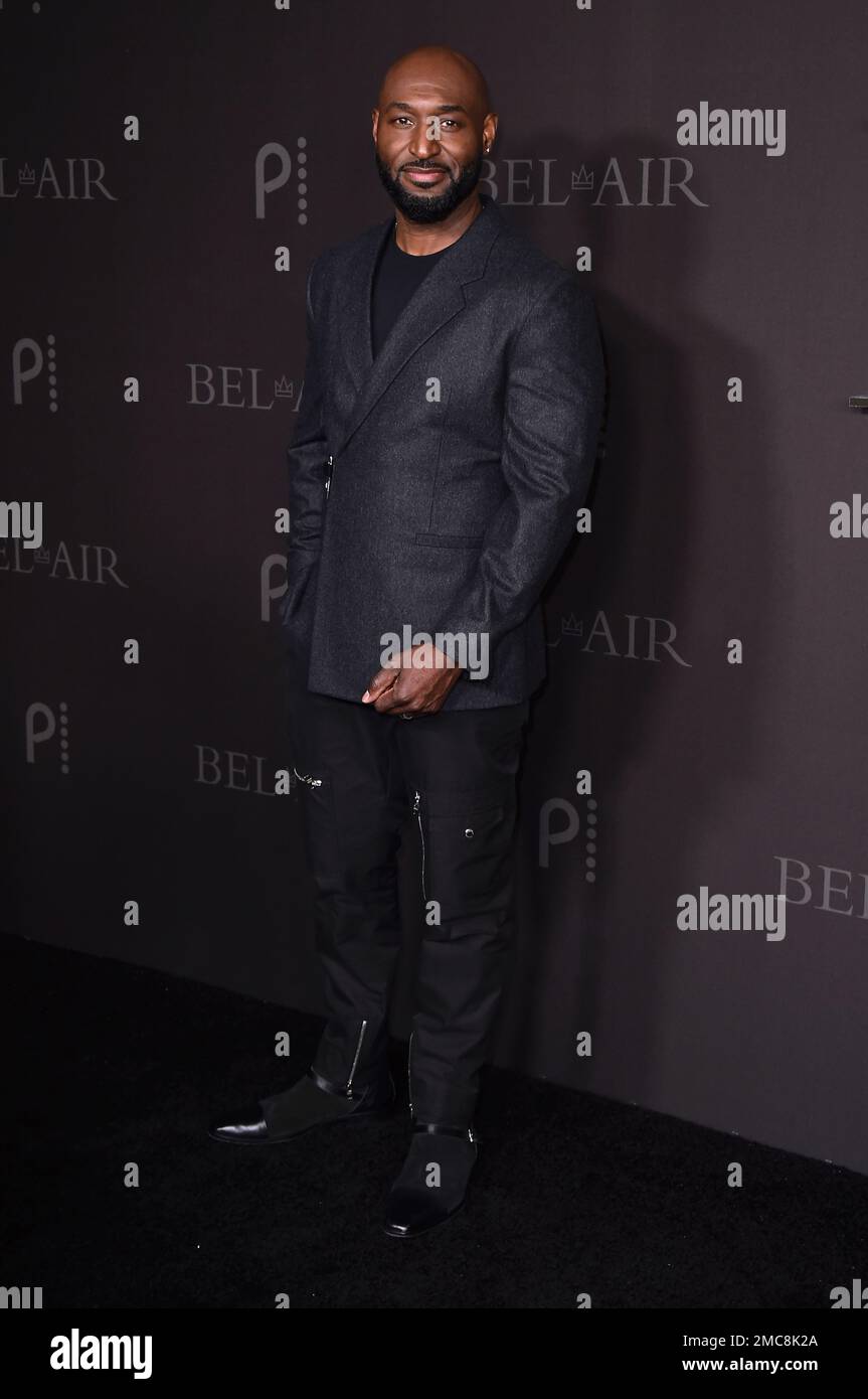 Adrian Holmes arrives at the premiere of "Bel-Air" on Wednesday, Feb. 9 ...