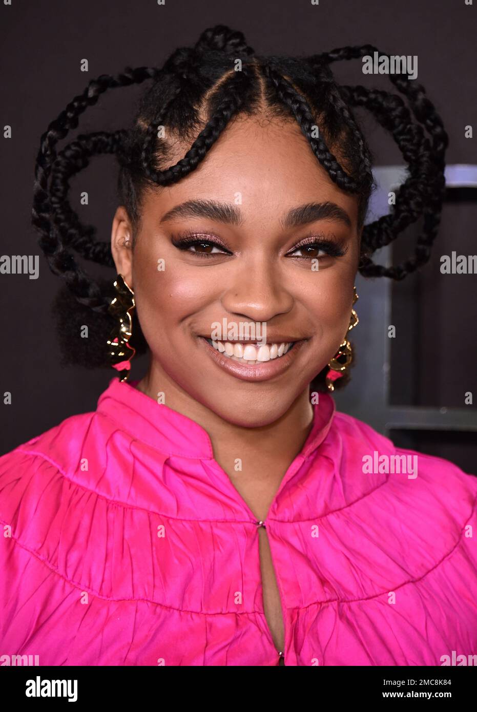 Simone Joy Jones arrives at the premiere of "Bel-Air" on Wednesday, Feb ...