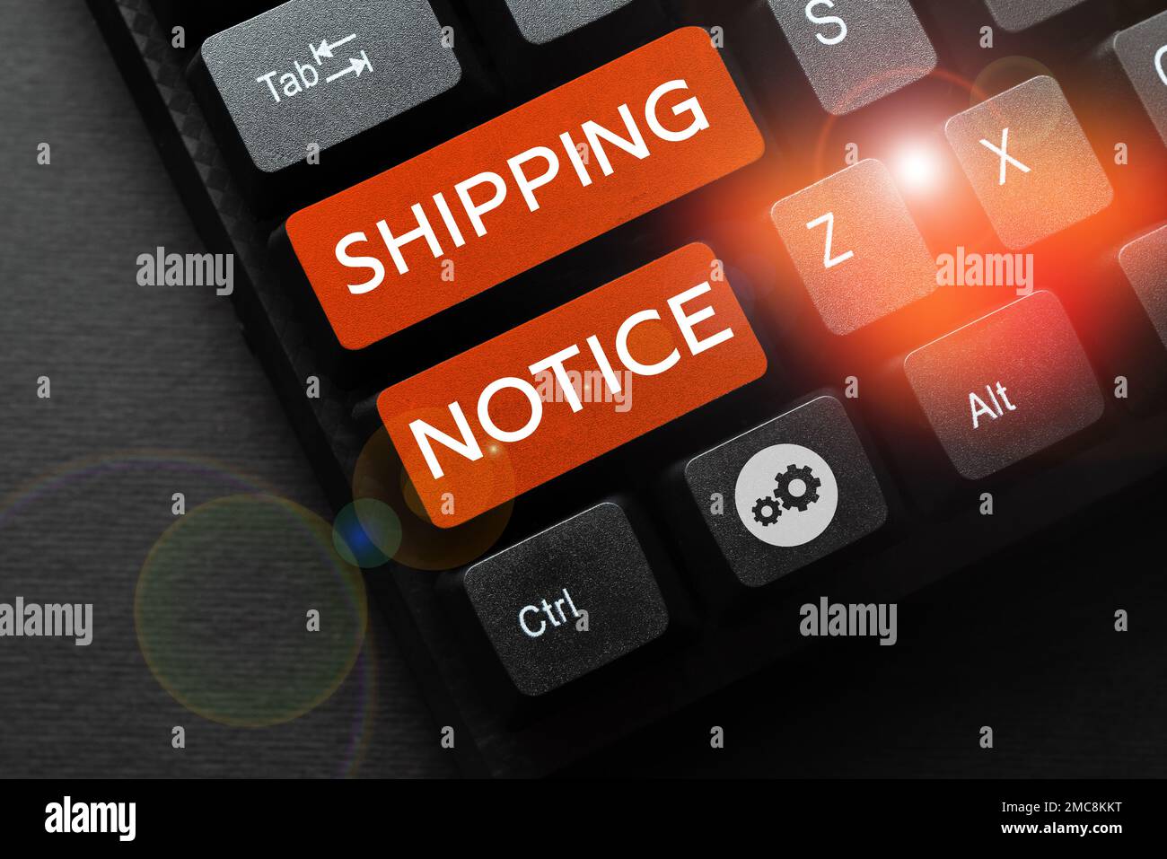 Text caption presenting Shipping Notice. Concept meaning ships ...