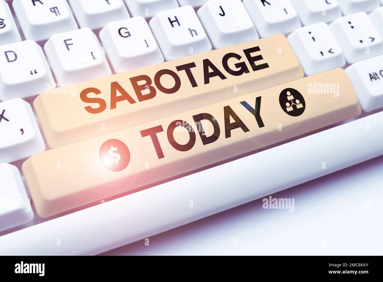 Hand writing sign Sabotage. Business concept destruction of an employer ...