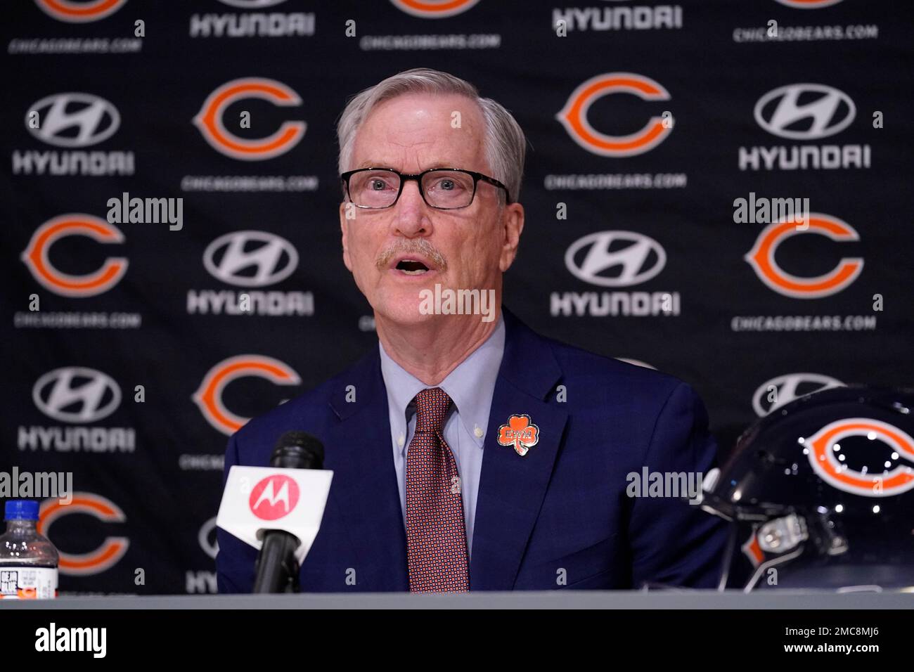 Chicago Bears Chairman George H. McCaskey listens to a question during ...