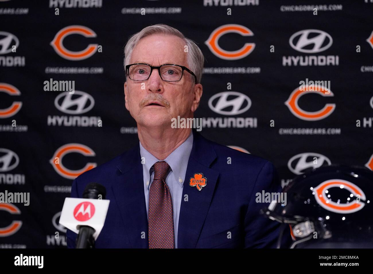 Chicago Bears Chairman George H. McCaskey listens to a question during ...