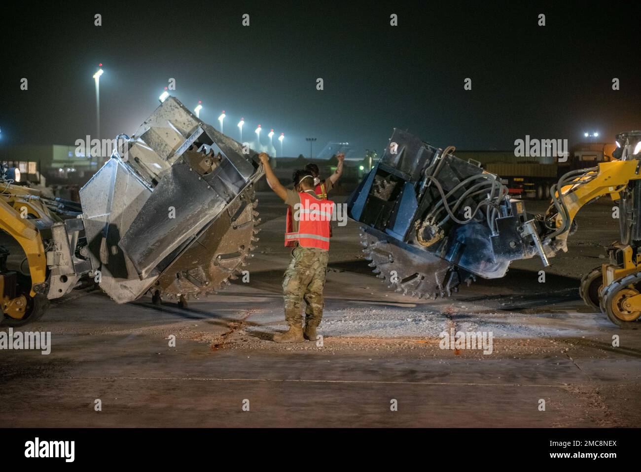 U.S. Air Force engineer assistants with the 379th Expeditionary Civil ...
