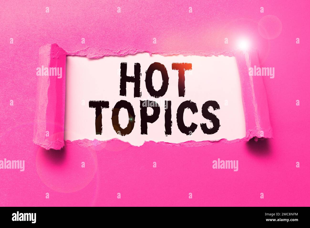 Text showing inspiration Hot Topics. Business concept subject that a ...