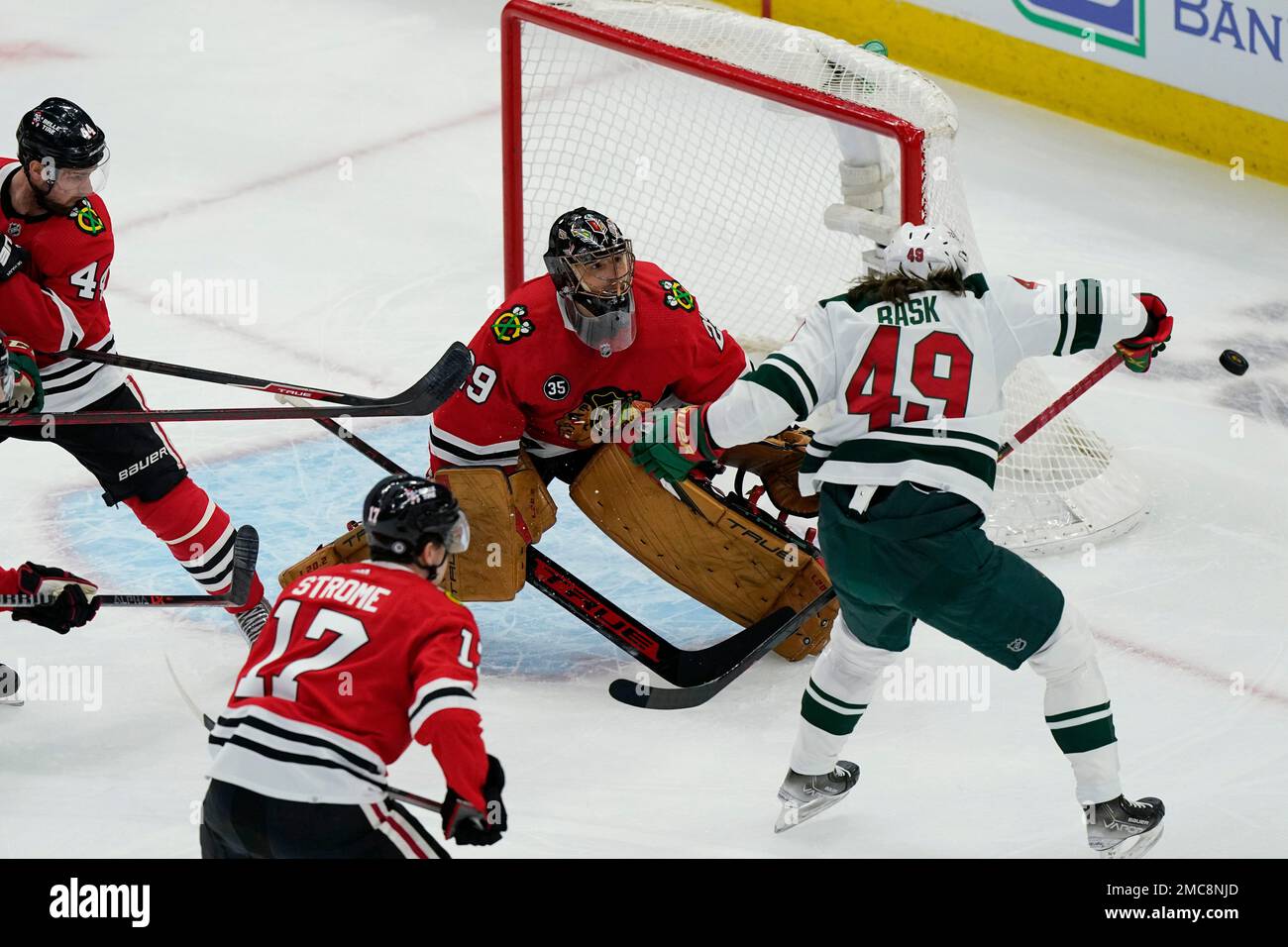 Chicago Blackhawks goaltender Marc-Andre Fleury (29) saves a shot by ...