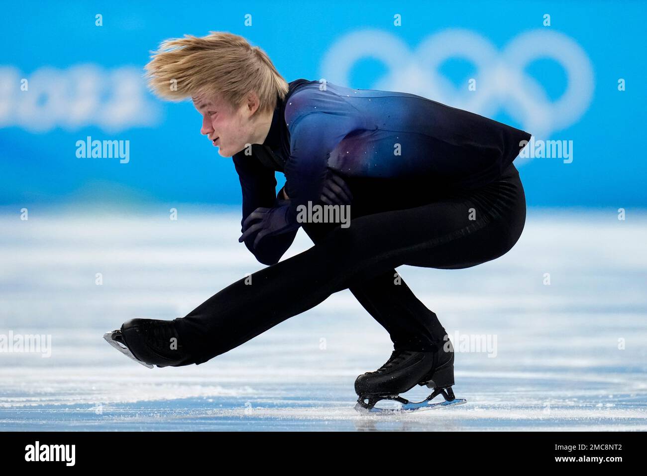 Daniel Grassl, of Italy, competes in the men's free skate program ...