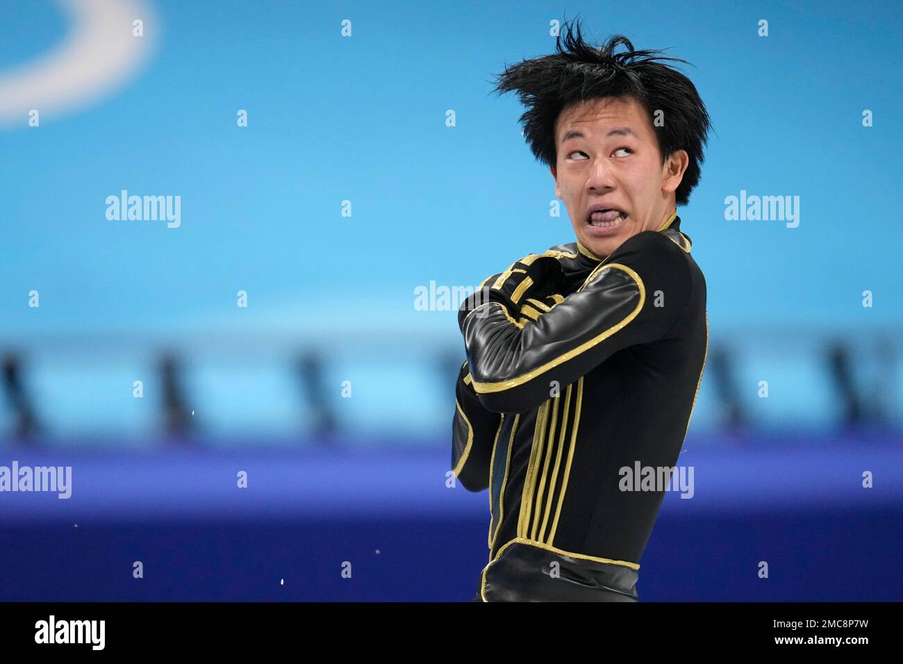 Adam Siao Him Fa of France, competes in the men's free skate program ...