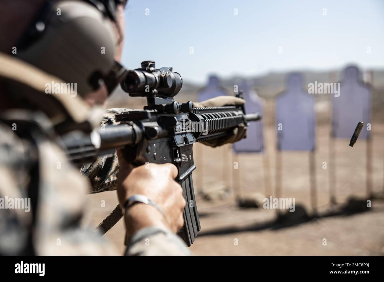 U.S. Marine Corps Sgt. Zachary McKinley, a primary marksmanship ...