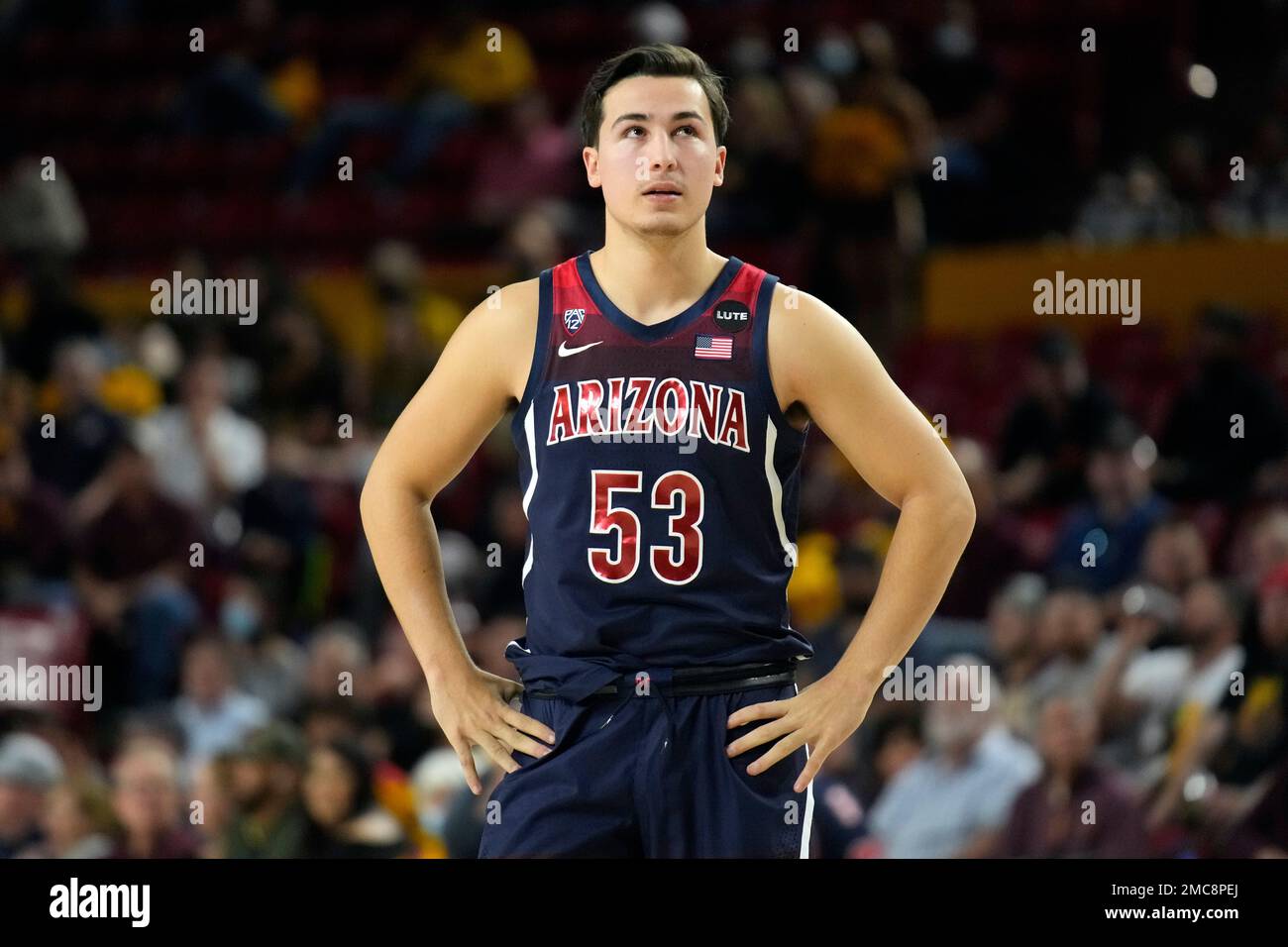 Arizona guard Grant Weitman (53) during the first half of an NCAA ...