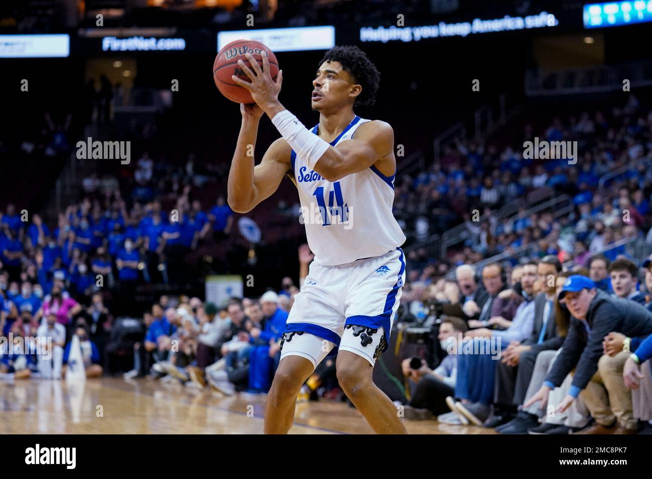 Xavier's Ben Stanley shoots during the second half of an NCAA college ...