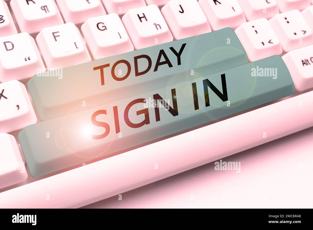 Text caption presenting Sign In. Word for to write your name on a form ...