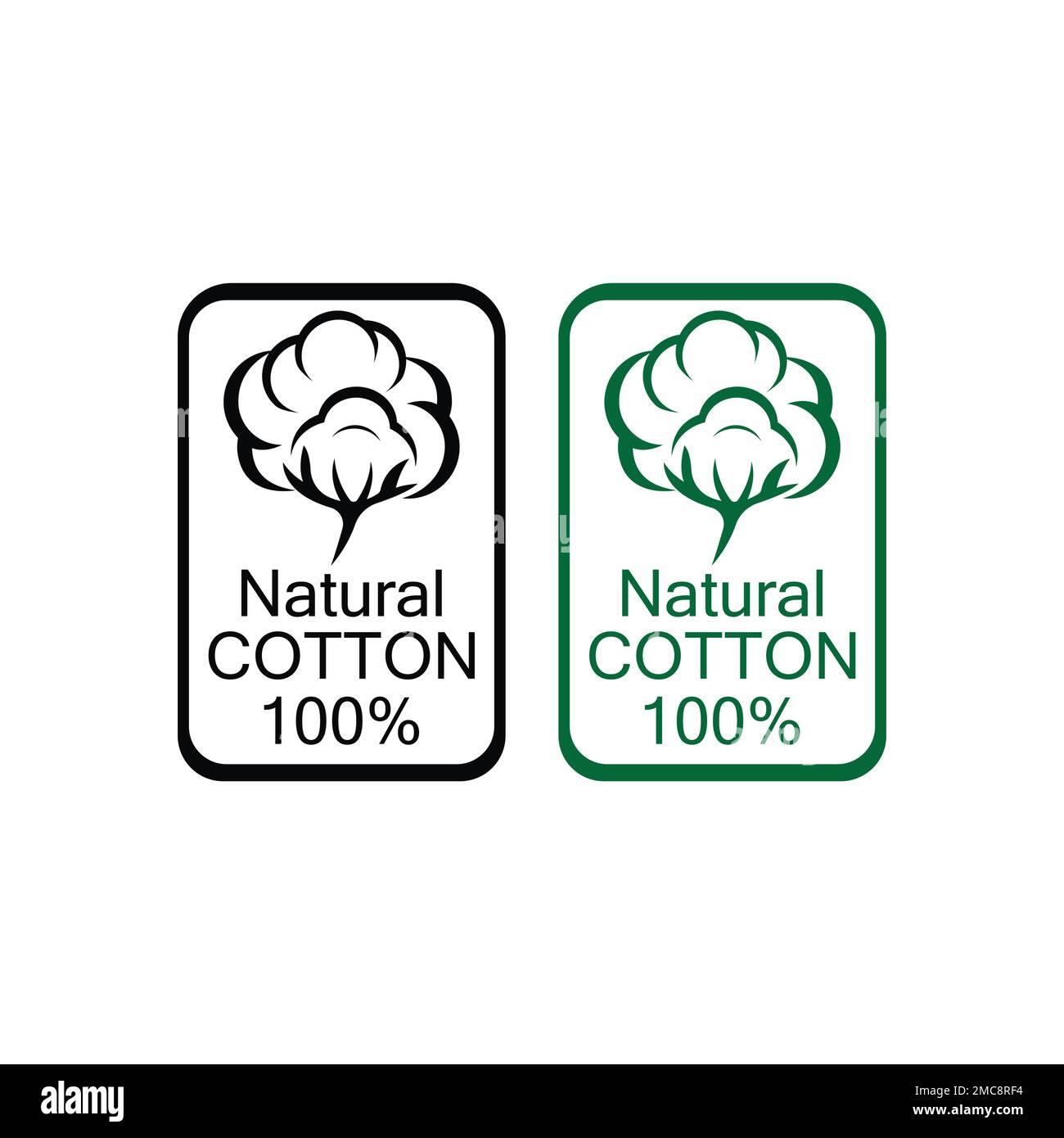 100% cotton icon.Natural organic cotton, pure cotton vector labels.logo ...