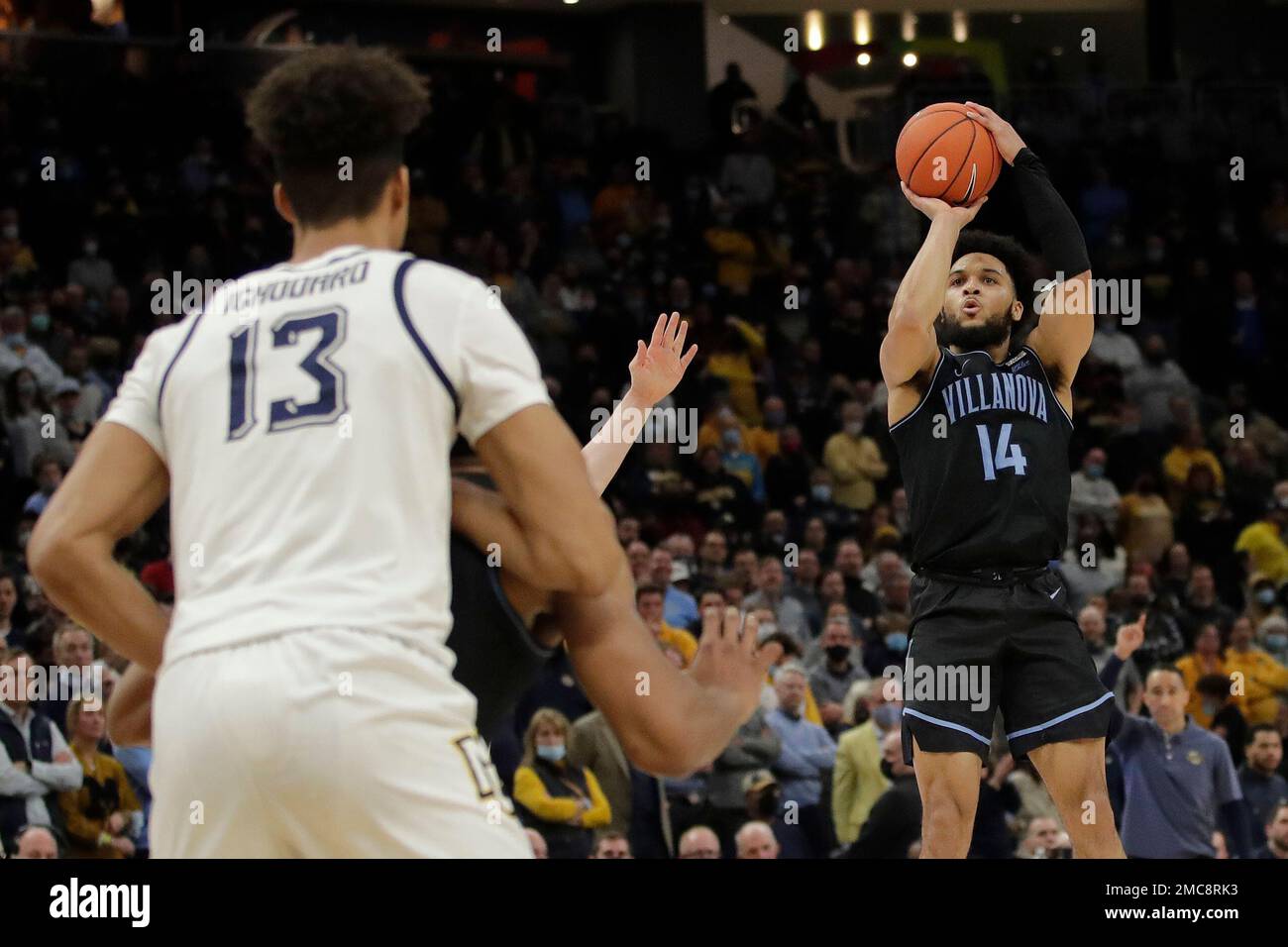 Villanova's Caleb Daniels shoots during the second half of an NCAA ...