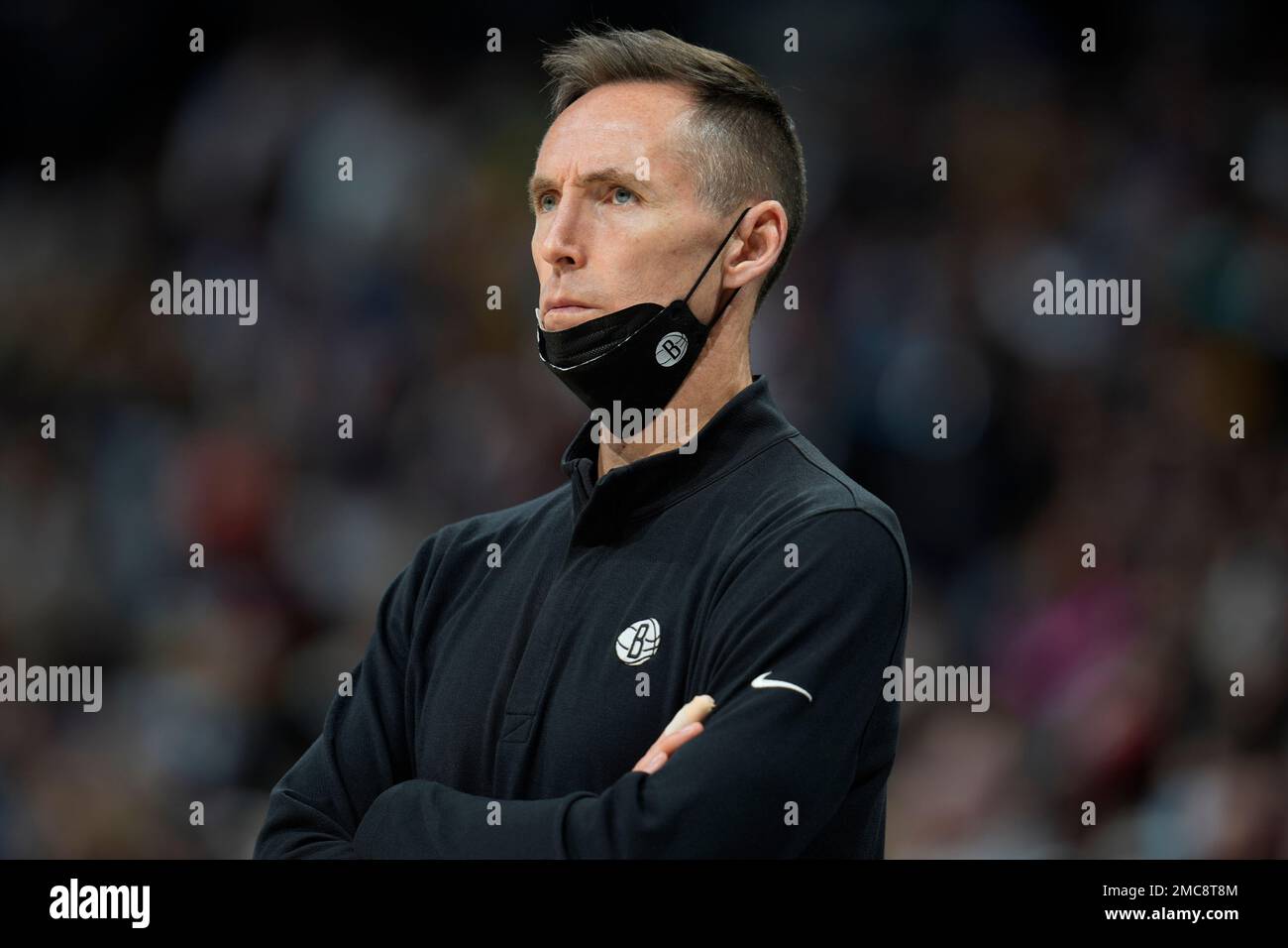 Brooklyn Nets head coach Steve Nash () in the first half of an NBA ...
